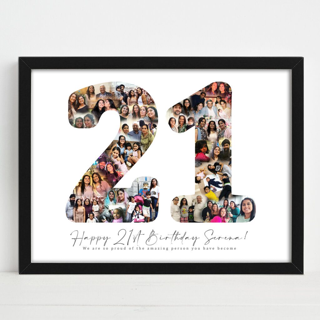 21st Birthday Photo Collage - indiprintsstudio.co.uk