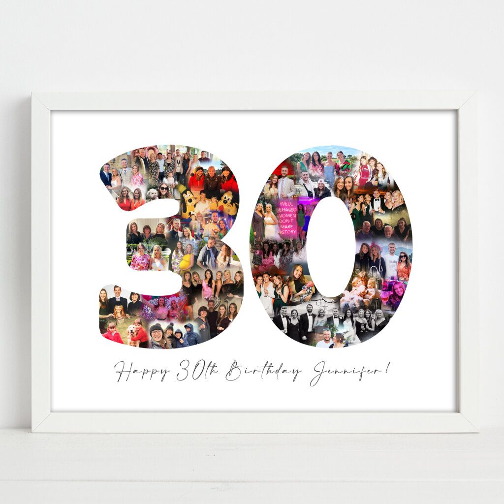 30th Birthday Photo Collage - indiprintsstudio.co.uk